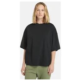 T-Shirt Timberland "DUNSTAN SHORT SLEEVE OVERSIZE TEE", Damen, Gr. L, schwarz, Jersey, Obermaterial: 100% Baumwolle, unifarben, Rundhals, offene Kante, Shirts T-Shirt, in gro&szlig;en Gr&ouml;&szlig;en