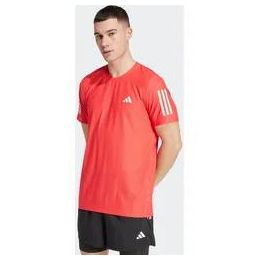 Laufshirt Adidas PERFORMANCE "OTR B TEE", Herren, Gr. XL, rot (semi lucid rot), Obermaterial: 86% Polyester, 14% Elasthan, normal, Rundhals, Shirts Laufshirt