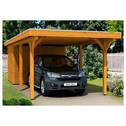 Skan Holz Einzelcarport SKANHOLZ "Spessart", braun (hellbraun), B/H/T: 220cm x, Carports