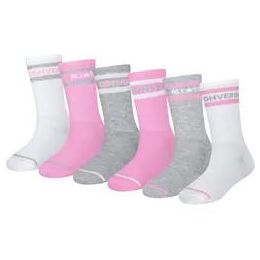 Sportsocken Converse "CHN BASIC WORDMARK CREW 6PK", M&auml;dchen, Gr. 38/40 (11), rosa (Converse pink), Obermaterial: 97% Polyester, 3% Elasthan, Socken Sportsocken, f&uuml;r Kinder und Jugendliche, 6 Paar im Mehrfachpack