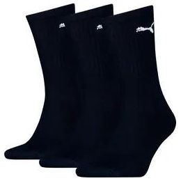 Socken Puma "Puma UNISEX CREW SOCK 3P", Herren, Gr. 39-42, blau (schwarz navy), Baumwollmischung, normal, Socken Socken, mit farblichem Logo
