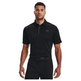 Poloshirt Under Armour "TECH POLO", Herren, Gr. XXL, grau (schwarz, graphite, graphite), Obermaterial: 100% Polyester, normal, Shirts, gerader Rumpfabschluss, normale Schnittform, f&uuml;r Sportmode