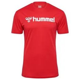 Trainingsshirt Hummel "HMLLOGO JERSEY S/S", Gr. XXL (56), rot (true rot), Obermaterial: 100% Polyester, normal normal, Rundhals, Shirts, normale Passform, kurze &Auml;rmel, atmungsaktives Material