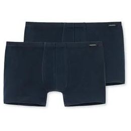 Boxershorts Schiesser "Essentials", Herren, Gr. 7, blau (803, dunkelblau), Single Jersey, Obermaterial: 80% Polyamid, 20% Elasthan, unifarben, eng, Unterhosen, mit angenehm weichem Bund