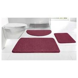 Badematte OTTO HOME "Regona, Badteppich, Badvorleger, Badezimmer Teppich" Gr. 4, rot (bordeaux), H:15mm, Polyester, Badematten, Badematte, Uni Farben, besonders weich, als rechteckig und halbrund erh&auml;ltlich
