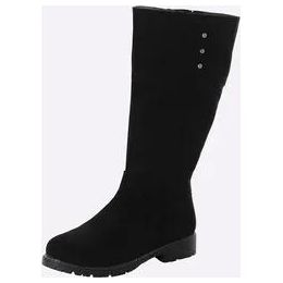 Weitschaftstiefel sheego, Damen, Gr. 39, XXL-Schaft, schwarz, Polyester, Schuhe Weitschaftstiefel