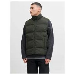 Jack & Jones Steppweste JACK & JONES "JJESOHO BODYWARMER COLLAR SN", Herren, Gr. L, gr&uuml;n (rosin), Web, Obermaterial: 100% Polyester, unifarben, regular fit h&uuml;ftlang, Westen Steppweste