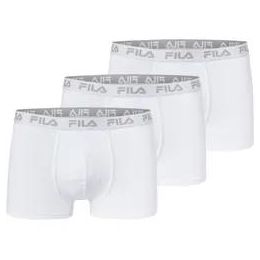 Boxershorts Fila "MAN BOXER SHORTS", Damen, Gr. S, wei&szlig;, Obermaterial: 95% Baumwolle, 5% Elasthan, unifarben, eng, Unterhosen, mit elastischem Logobund