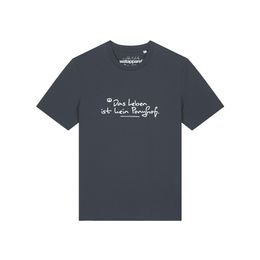 Watapparel T-Shirt 'Das Leben Ist Kein Ponyhof' Herren Gr&ouml;&szlig;e M anthrazit / wei&szlig;