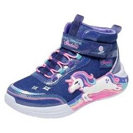 Sneaker Skechers "UNICORN CHASER", M&auml;dchen, Gr. 35, bunt (navy, multi), Lederimitat, Textil, Glitzer, kontrastfarbene Details, Schuhe Sneaker, Boots mit Einhorn, Gr&ouml;&szlig;enschablone zum Download
