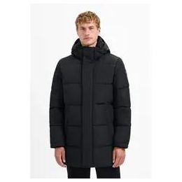 Parka NO EXCESS "NO EXCESS Langer Steppparka Jacket Long Parka Hood Padded", Herren, Gr. XXL, schwarz, 100% Polyester, Jacken Parka