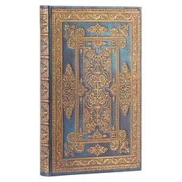 Paperblanks Liniertes Notizbuch ''Blue Luxe'' in Blau/ Gold - (B)9 x (H)14 cm - 58% | Buero-schulbedarf