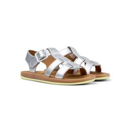 Camper Leder-Sandalen "Bicho" in Silber - 52% | Gr&ouml;&szlig;e 33 | Kindersandalen