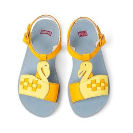 Camper Leder-Sandalen in Hellblau/ Gelb - 58% | Gr&ouml;&szlig;e 31 | Kindersandalen
