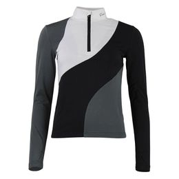 Peak Mountain Funktionslongsleeve "Aramis" in Schwarz/ Grau/ Wei&szlig; - 66% | Gr&ouml;&szlig;e S | Damen-outdoor-tops-shirts