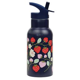 a little lovely company Trinkflasche "Strawberries" in Dunkelblau - 350 ml - 42% | Kinder-austruestung-accessoires