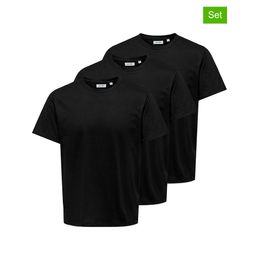 Only & Sons ONLY & SONS 3er-Set: Shirts "Jeff" in Schwarz - 51% | Gr&ouml;&szlig;e XXL | Herren-plussize