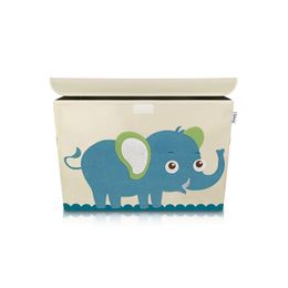 Lifeney Aufbewahrungsbox "Elefant" in Beige/ Blau - (B)51 x (H)36 x (T)36 cm - 60% | Kisten-koerbe