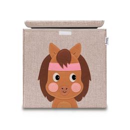 Lifeney Aufbewahrungsbox "Pferd" in Hellbraun/ Beige - (B)33 x (H)33 x (T)33 cm - 48% | Kisten-koerbe