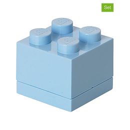 Lego 3er-Set: Aufbewahrungsboxen "Mini 4" in Hellblau - (B)4,6 x (H)4,3 x (T)4,6 cm - 42% | Kisten-koerbe