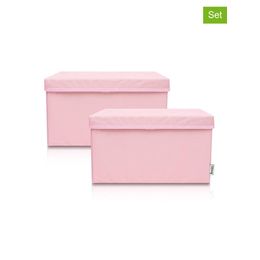 Lifeney 2er-Set: Aufbewahrungsboxen in Rosa - (B)37 x (H)21 x (T)25 cm - 55% | Kisten-koerbe