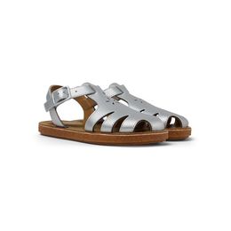 Camper Leder-Halbsandalen in Silber - 49% | Gr&ouml;&szlig;e 28 | Kindersandalen