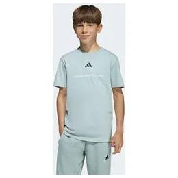 T-Shirt Adidas SPORTSWEAR "Adidas SLOGAN SINGLE JERSEY", Jungen, Gr. 176, tactile gr&uuml;n, Obermaterial: 100% Baumwolle, Rundhals, Shirts T-Shirt, sportlicher Stil, kurze &Auml;rmel, elastisches Material, mit Slogan