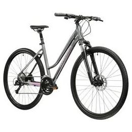 Crossrad KROSS "KROSS Crossrad Damen 28" Evado 4.0 grau 16 G&auml;nge" Gr. 48, grau, schwarz, Fahrr&auml;der, Damen, 48cm, 28 Zoll (71,12cm) hinten: 28 Zoll (71,12cm)