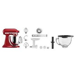 KitchenAid K&uuml;chenmaschine "5KSM125EBM SCHWARZ MATT", rot (empire rot), B:24cm H:36cm T:37cm, K&uuml;chenmaschinen, Gratis Fleischwolf, Sch&uuml;ssel, Spritzgeb&auml;ckvorsatz (Wert: ca.238,- UVP), K&uuml;chenmaschine