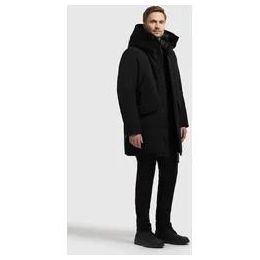 Kurzmantel Khujo "DACHS", Herren, Gr. L, schwarz, 85% Polyester, 15% Baumwolle, unifarben, regular fit h&uuml;ftlang, eingesetzt elastischer Bund mit Windstopper, M&auml;ntel Kurzmantel