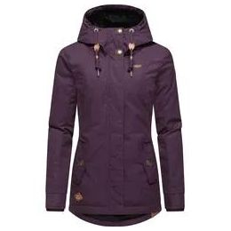 Winterjacke Ragwear "Monade", Damen, Gr. 6XL (52), lila (pflaume), Obermaterial: 65% Polyester, 35% Baumwolle. Futter: 100% Polyester. Wattierung: 100% Polyester, figurbetont Po-bedeckend, verstellbar Rippstrickb&uuml;ndchen mit Druckknopf, Jacken Winterjacke, Damen Winterparka mit Kapuze und m. Fleece gef&uuml;ttert