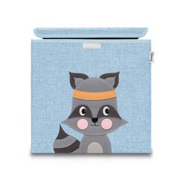 Lifeney Aufbewahrungsbox "Waschb&auml;r" in Hellblau/ Grau - (B)33 x (H)33 x (T)33 cm - 51% | Kisten-koerbe