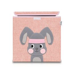 Lifeney Aufbewahrungsbox "Hase" in Rosa/ Grau - (B)33 x (H)33 x (T)33 cm - 51% | Kisten-koerbe
