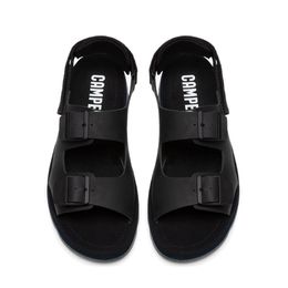 Camper Leder-Sandalen "Oruga" in Schwarz - 50% | Gr&ouml;&szlig;e 41 | Herrensandalen