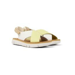 Camper Leder-Sandalen in Wei&szlig;/ Gelb - 53% | Gr&ouml;&szlig;e 37 | Damen-sandalen