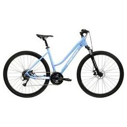 Crossrad KROSS "Crossrad Damen 28" Evado 3.0 blau 16 G&auml;nge" Gr. 43, blau, schwarz, Fahrr&auml;der, 43cm, 28 Zoll (71,12cm) hinten: 28 Zoll (71,12cm)