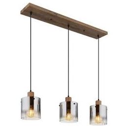 Globo LIGHTING H&auml;ngeleuchte "UNDERWOOD", holzoptik dunkel, H: 120cm, 1 Stk., Leuchten, H&auml;ngelampe Esszimmer-Leuchte Esstischleuchte Wohnzimmer, H&auml;ngeleuchte