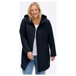 Softshelljacke sheego, Damen, Gr. 44, blau (tiefblau), 94% Polyester, 6% Elasthan, Wattierung:100% Polyester, unifarben, Jacken Softshelljacke
