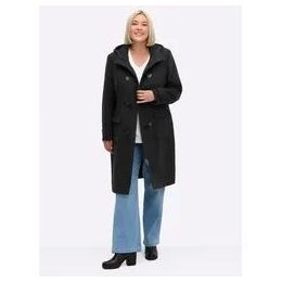 Dufflecoat sheego, Damen, Gr. 52, anthrazit, meliert, 70% Polyester, 30% Wolle, M&auml;ntel