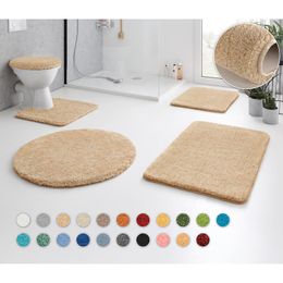 Kleine Wolke Badematte &raquo;RELAX&laquo; H&ouml;he 30 mm rutschhemmend beschichtet fu&szlig;bodenheizungsgeeignet Badteppich, Uni Farben, rechteckig, rund & als Set erh&auml;ltlich beige 