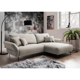 Home Affaire Ecksofa &raquo;Amarena L-Form&laquo; inklusive Armlehnenverstellfunktion, 4x Zierkissen gratis grau 100% Polyester