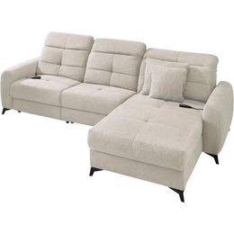 Jockenh&ouml;fer Ecksofa &raquo;Chillout L-Form, B: 288 cm, elektr. Relaxfunktion im Sitz und Ottomane&laquo; 140kg Belastbarkeit je Sitz, Kopfteilverstellung & Zierkissen Korpus: