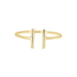 Elli Premium Damen Fingerring &raquo;Geo Trend Look Statement Offen 375 Gelbgold&laquo;