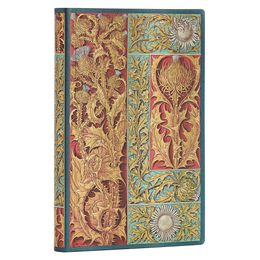 Paperblanks Liniertes Notizbuch ''Wilde Distel'' in T&uuml;rkis/ Rot/ Gold - (B)9,5 x (H)14 cm - 56% | Buero-schulbedarf