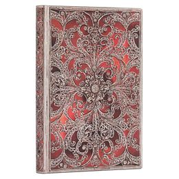 Paperblanks Liniertes Notizbuch ''Granat'' in Rot - (B)13 x (H)18 cm - 54% | Buero-schulbedarf