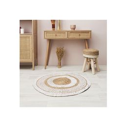 THE HOME DECO FACTORY Jute-Teppich in Beige/ Creme - &Oslash; 90 cm - 10% |