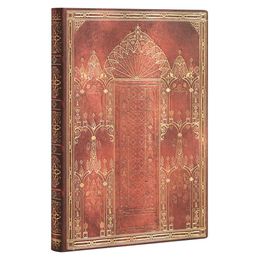 Paperblanks Liniertes Notizbuch ''Isle of Ely'' in Rot - (B)13 x (H)18 cm - 54% | Buero-schulbedarf