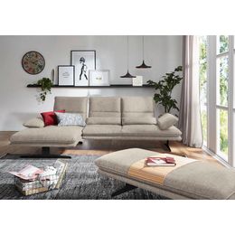 W.Schillig Ecksofa &raquo;broadway, Designsofa mit tollem Sitzkomfort&laquo; Sitztiefenverstellung, Kopfteil- & Seitenteilverstellung, Breite 291cm braun 