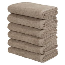 OTTO home Handt&uuml;cher &raquo;Handtuch Merida, als Set und Serie erh&auml;ltlich, 6 Handt&uuml;cher 50x100 cm&laquo; kuschelig weich, einfarbig, 100% Baumwolle beige Frottier