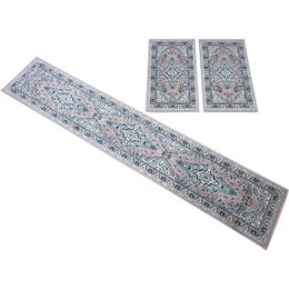 OTTO home Bettumrandung &raquo;Oriental, Made in Belgium&laquo; H&ouml;he 7 mm 1 Stk. tlg. L&auml;ufer-Set, Kurzflor, Orient-Optik, mit Bord&uuml;re, pflegeleicht, elegant rosa 